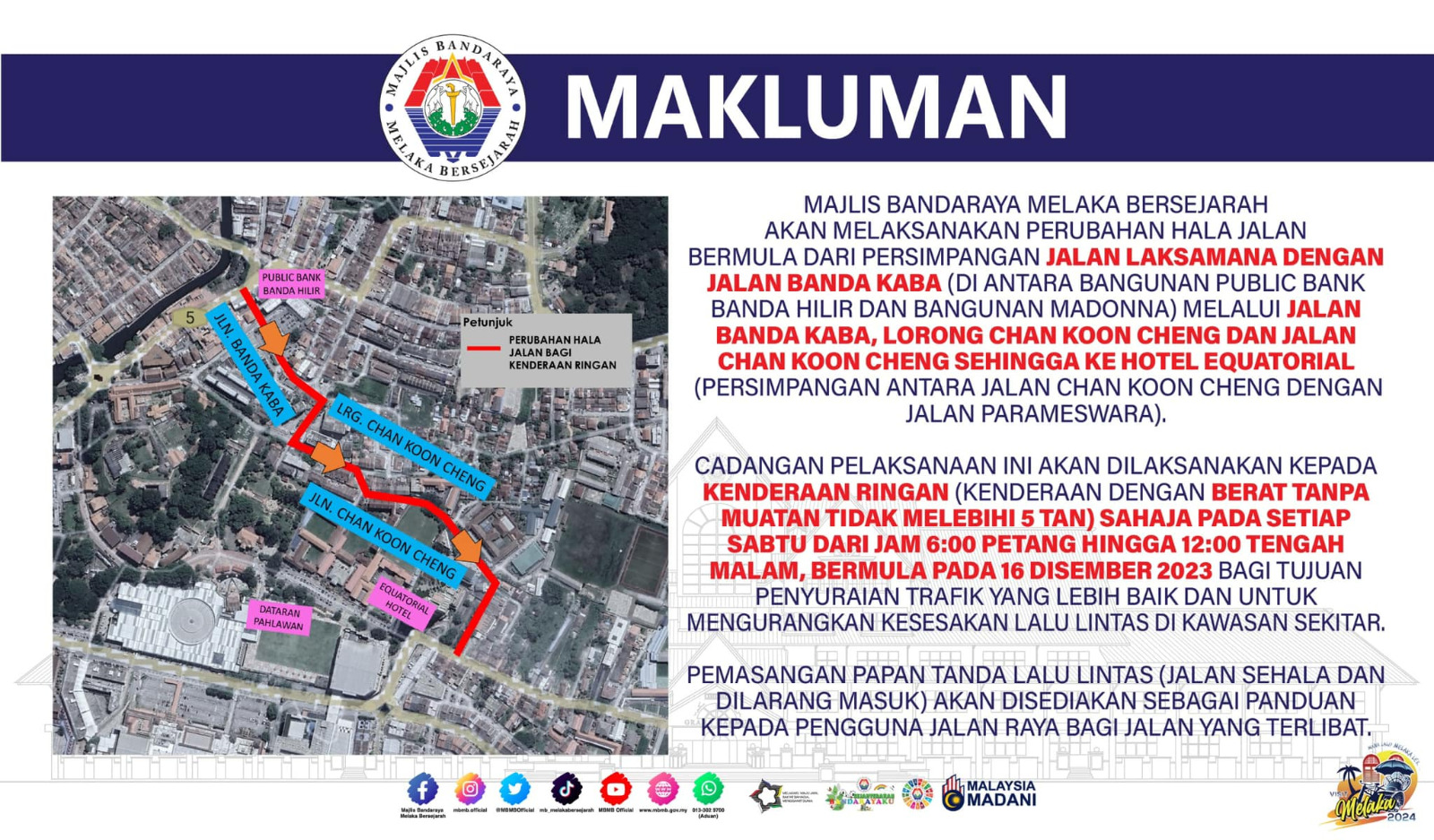 Portal Rasmi Majlis Bandaraya Melaka Bersejarah (MBMB) - Makluman ...