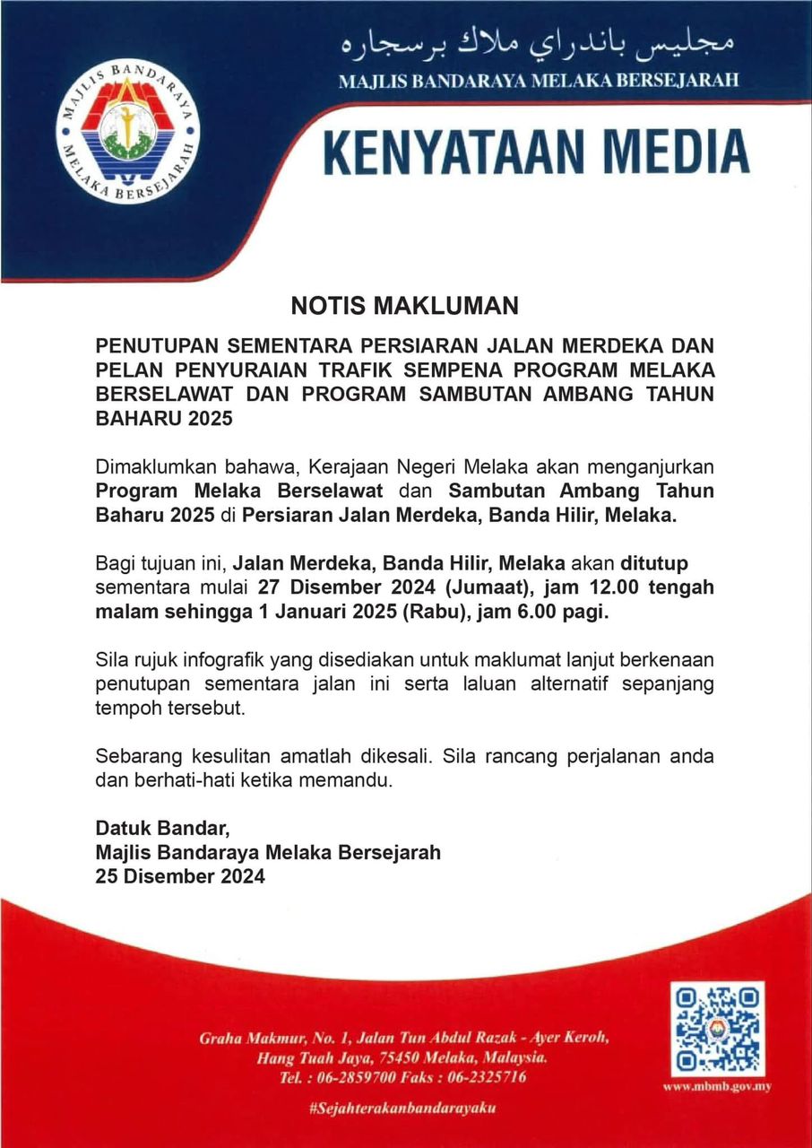 Portal Rasmi Majlis Bandaraya Melaka Bersejarah (MBMB) - Notis ...