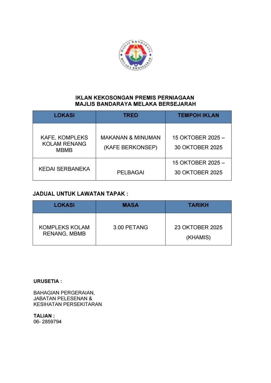 Portal Rasmi Majlis Bandaraya Melaka Bersejarah (MBMB) - Iklan ...